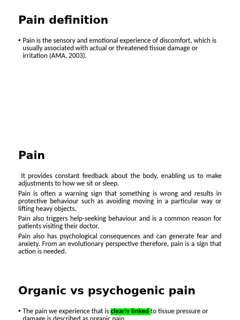 Pain Definition | PDF | Pain | Anxiety