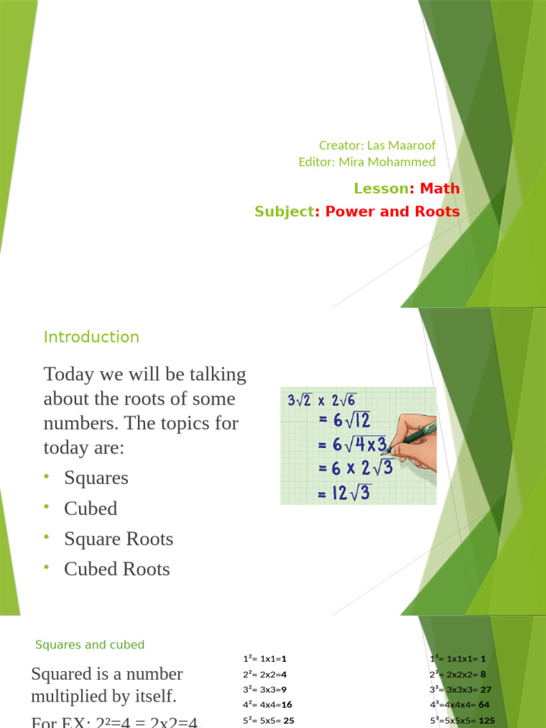 Power and Roots Edited | PDF | Teaching Methods & Materials | Art