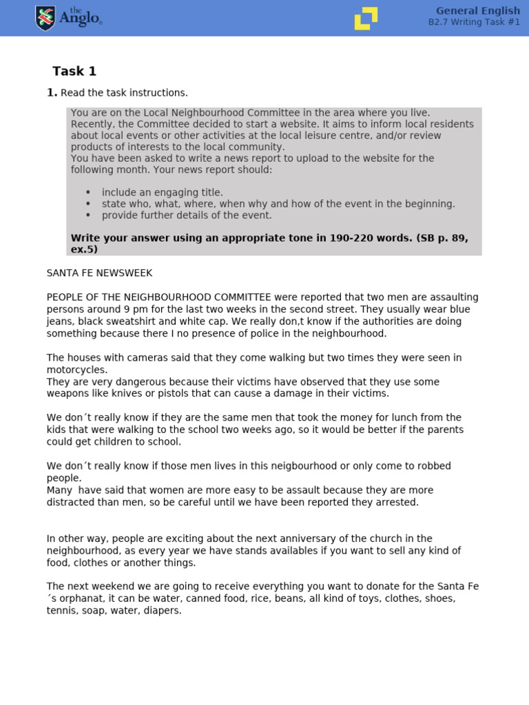 GE B2.7 Writing Task | PDF | Verb | Language Mechanics