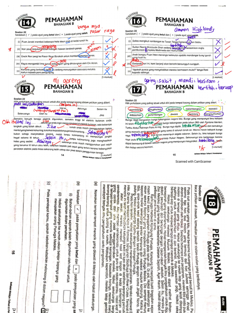Bm Tahun 6 Latihan Pemahaman Bahagian B 2021 Pdf
