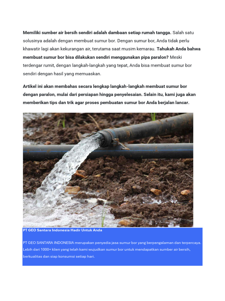 Membuat Penampang Sumur Bor | PDF