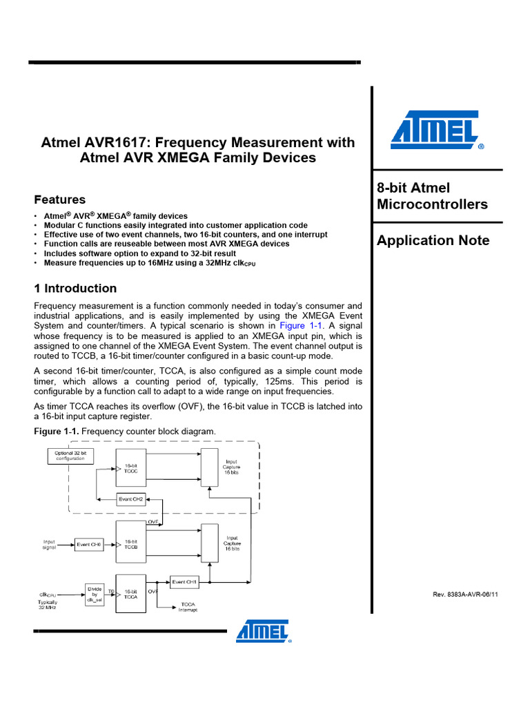 AN - 8383 - AVR1617 Frequency Measurement With AVR XMEGA Family Devices | PDF | Computing ...
