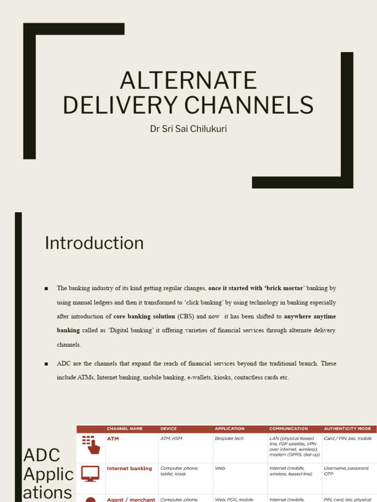 Alteranate Delivery Channels | PDF | Credit Card | Debit Card