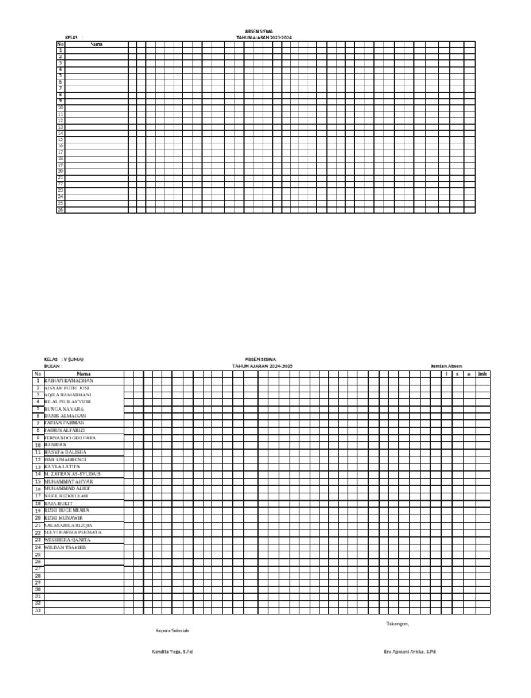 Absen Siswa | PDF