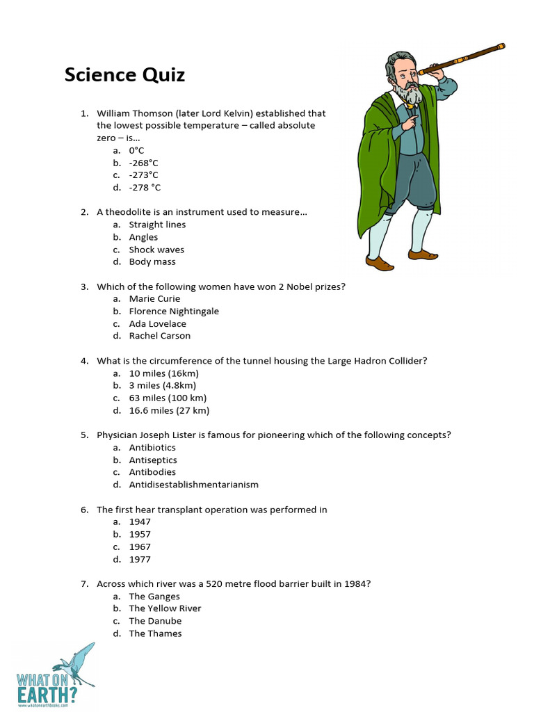 Science Quiz: Test Your Knowledge | PDF | Social Science | Science ...