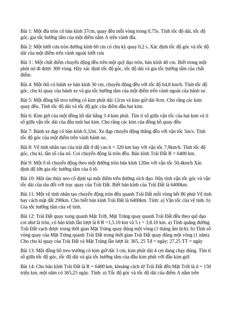 chuyển động tròn đều - dạng f;T;v | PDF