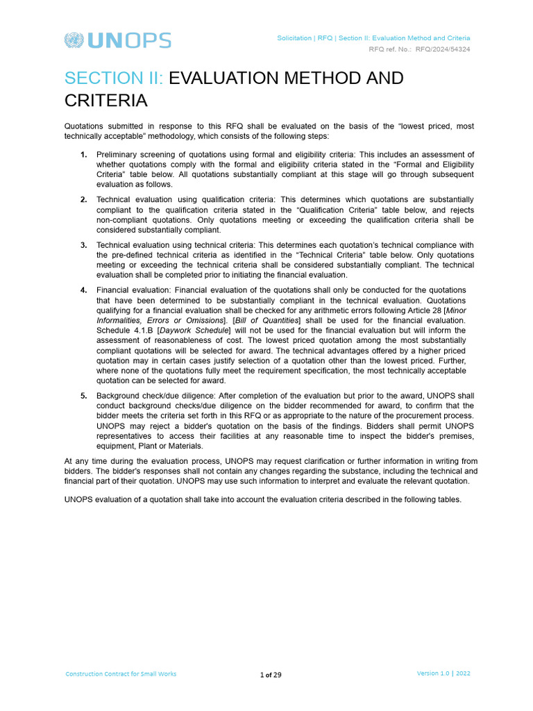 All Lots - RFQ-2024-54324 - Solicitation, Sections II, III, IV, V | PDF ...