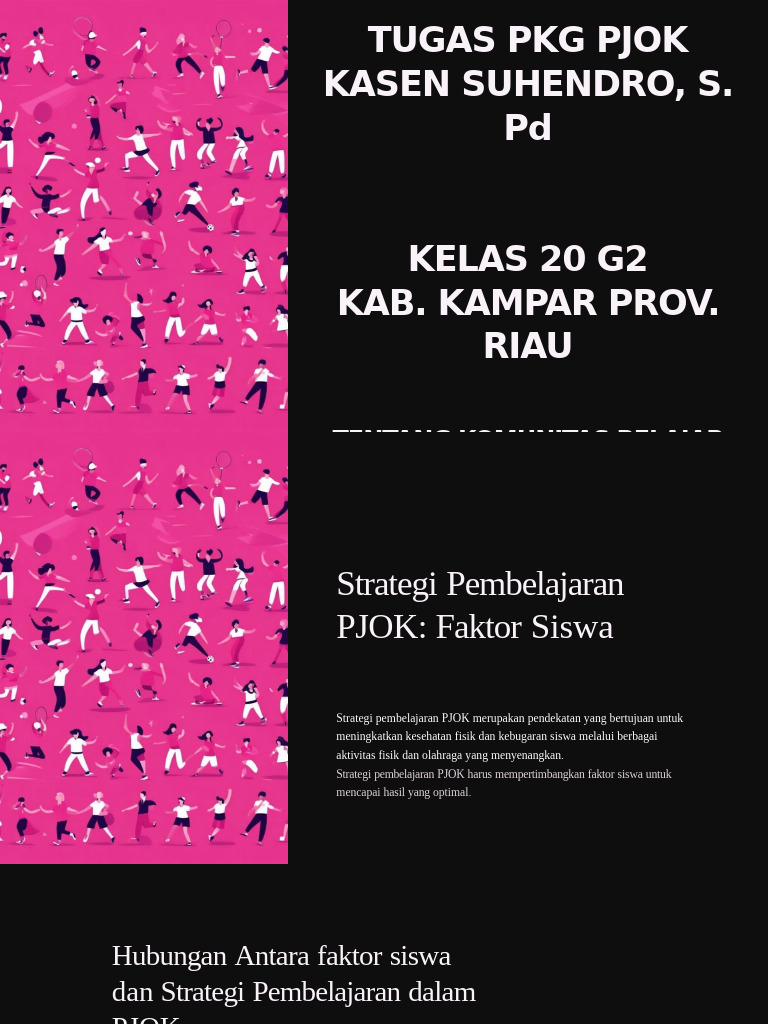 Materi PPT Untuk Kombel PKG Pjok | PDF