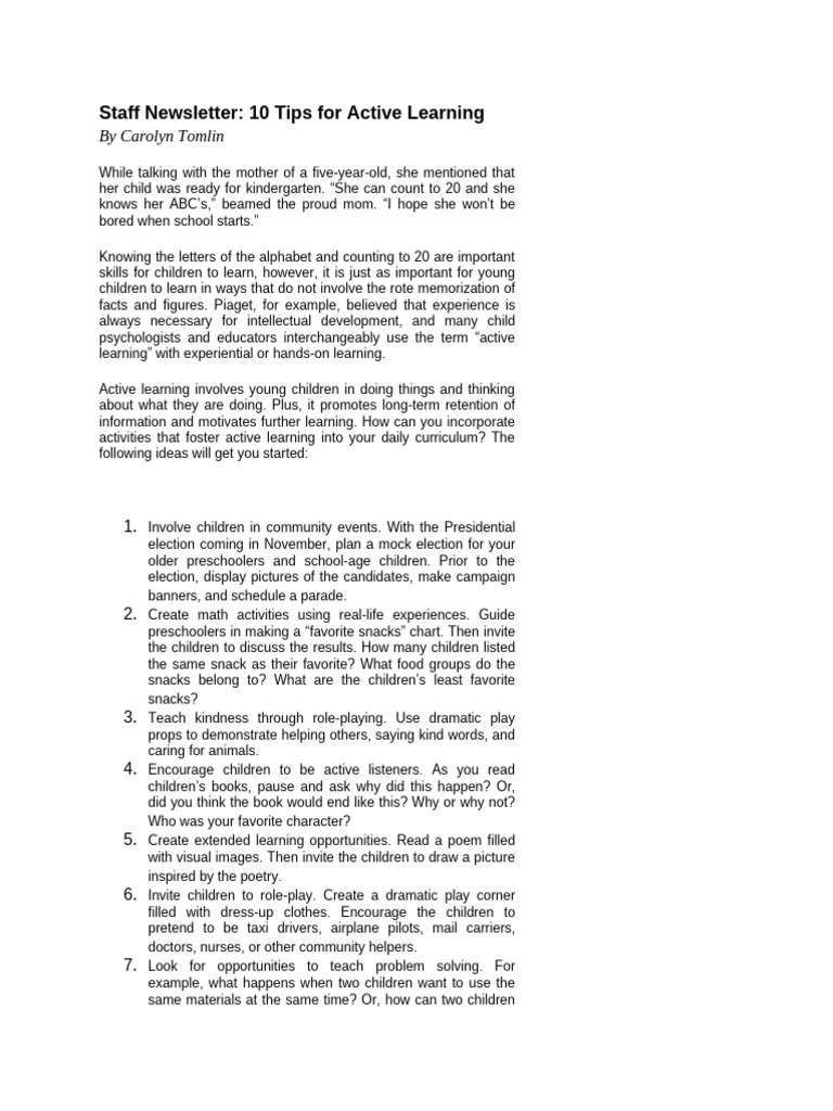 Active Larning 2 Pdf Learning Cognition