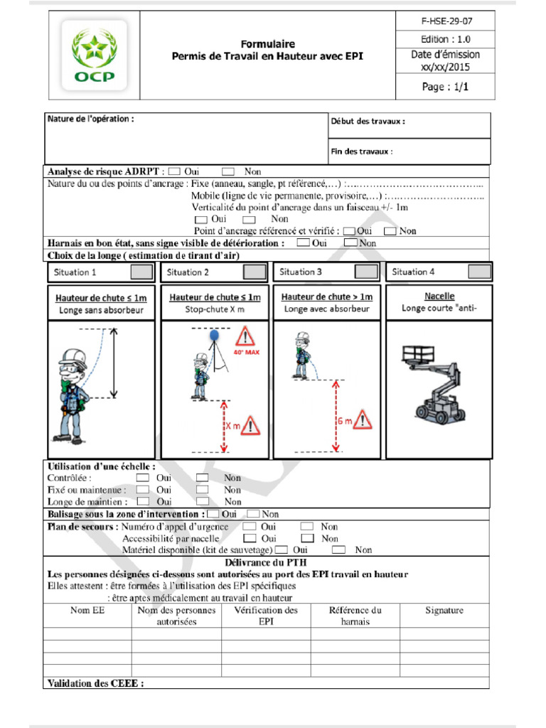 Permis de Travail en Hauteur | PDF