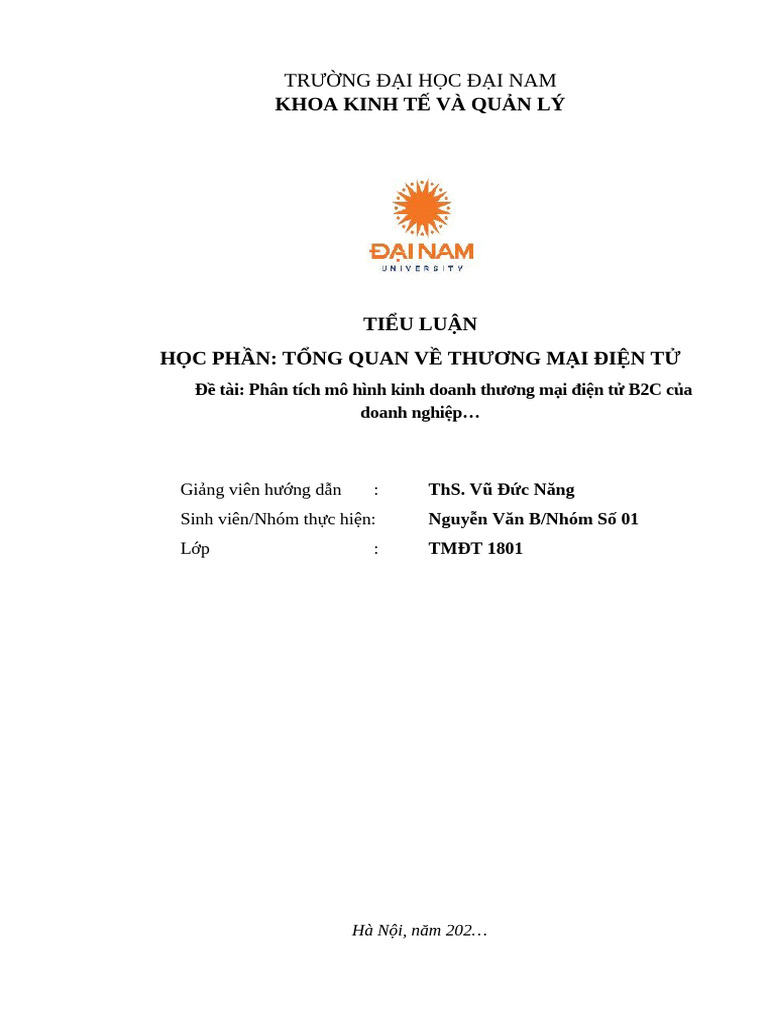 Đề Thi Cuối Kỳ Tổng Quan TMĐT K18 | PDF