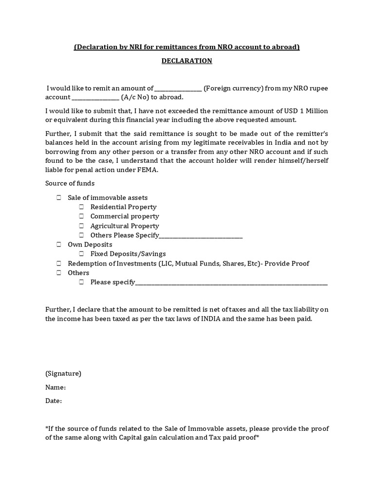 Nro Declaration New Format | PDF | Business | Law