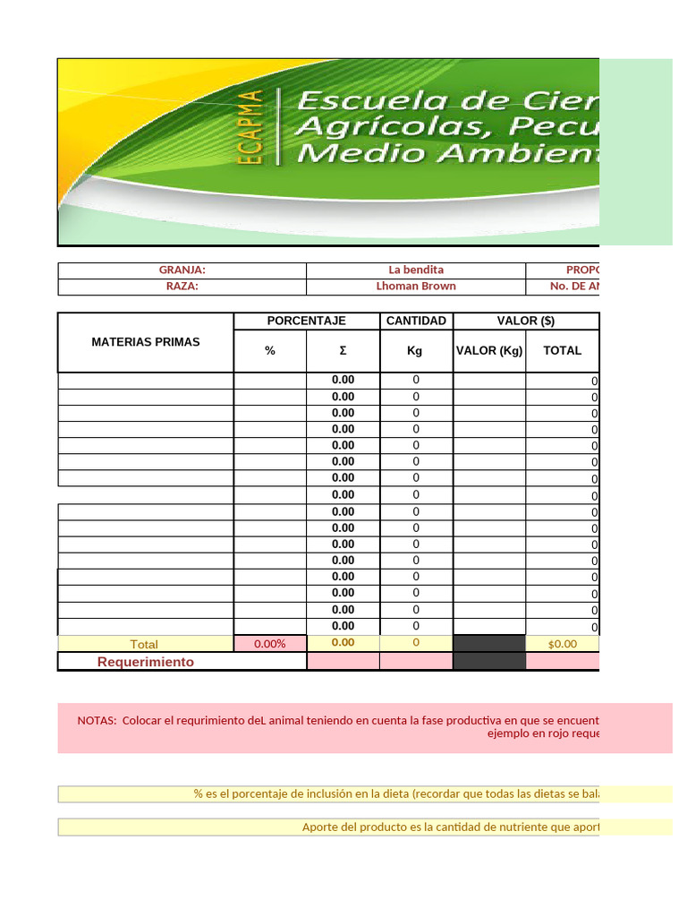 Anexo 2 - Plantilla de Tanteo para El Balanceo de Raciones Linea de ... Anexo 2 - Plantilla de Tanteo para El Balanceo de Raciones Linea de ...