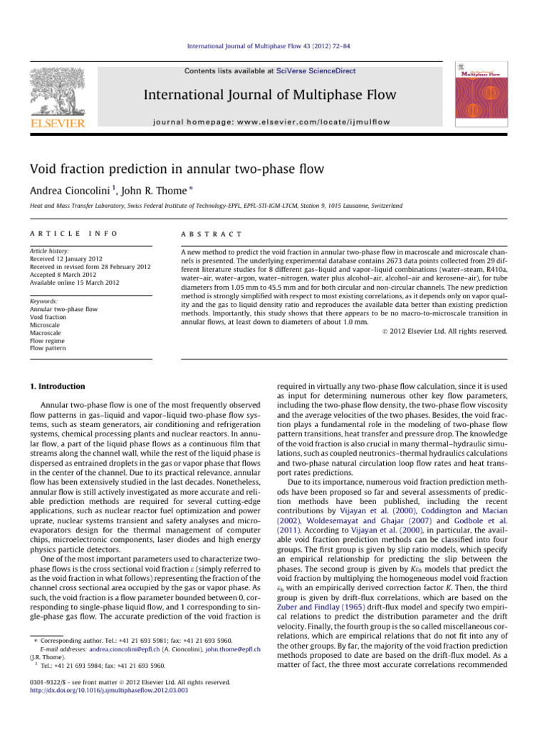 Void Fraction in Annular Two-Phase Flow | PDF | Liquids | Porosity