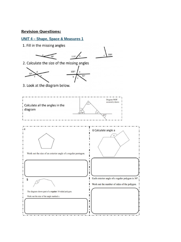 Revision Questions Test 2 | PDF | Area | Perpendicular