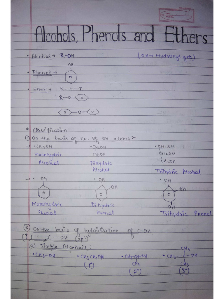Ch-11 - Alcohols, Phenols and Ethers | PDF