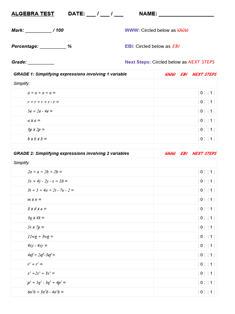 Algebra Revision Questions | PDF