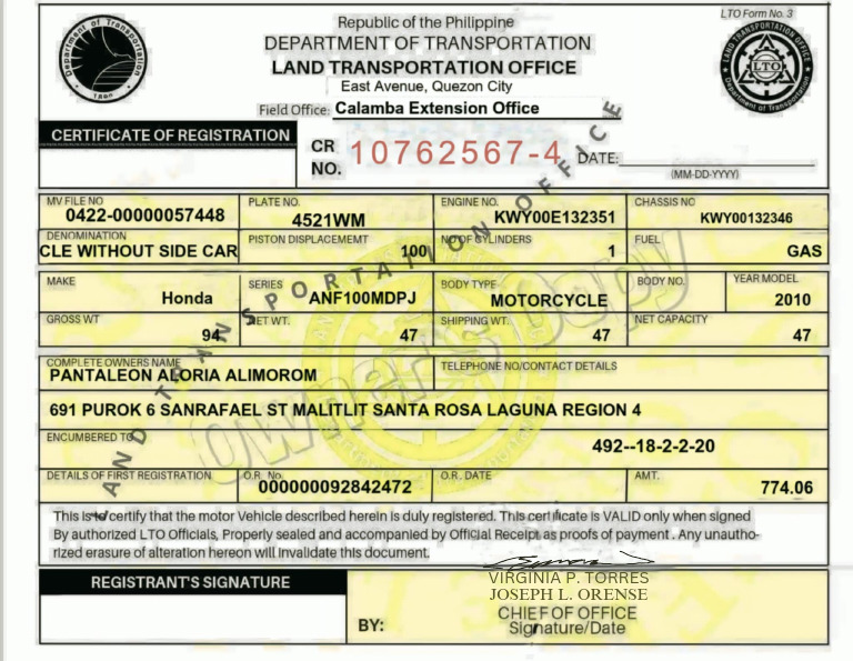 Virginia P. Torres: Joseph L. Orense | PDF