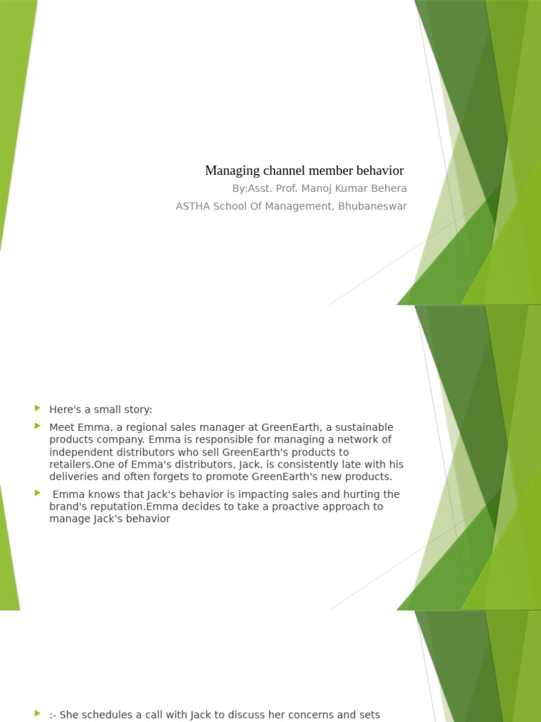 7.managing Channel Member Behaviour | PDF | Retail | Marketing