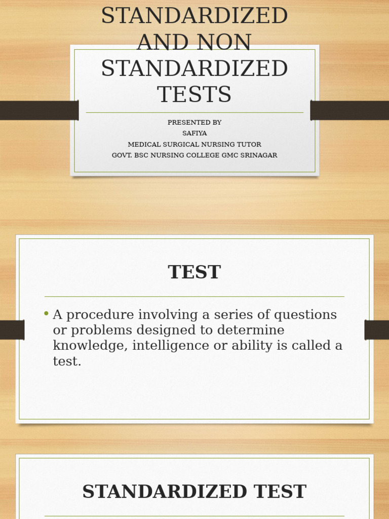 Standardized vs Non-Standardized Tests | PDF | Standardized Tests ...