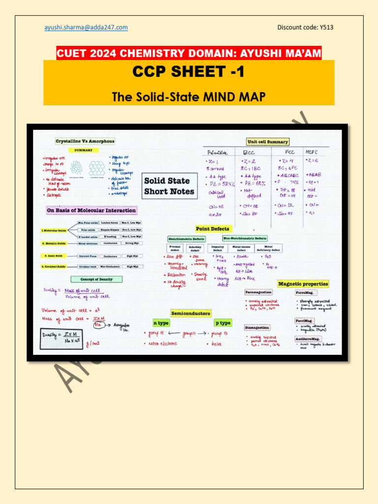 421873-1711527422199-Solid State CCP SHEET 1 | PDF | Crystal Structure ...