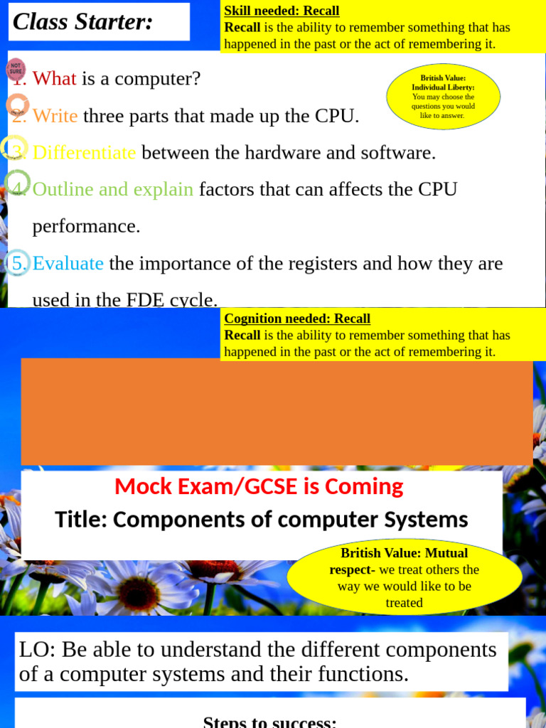 Computer Science Paper 1 and 2 Lessons 1 | PDF | Computer Data Storage | Central Processing Unit