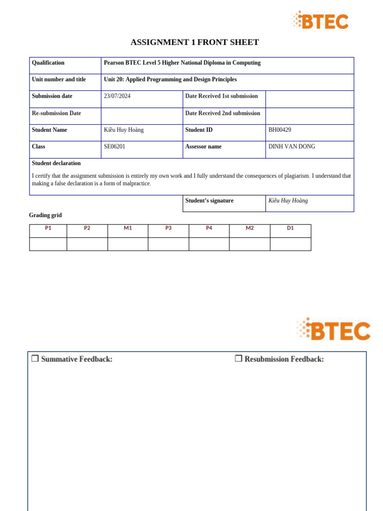 ASM1 Part1 | PDF | Inheritance (Object Oriented Programming) | Class (Computer Programming)