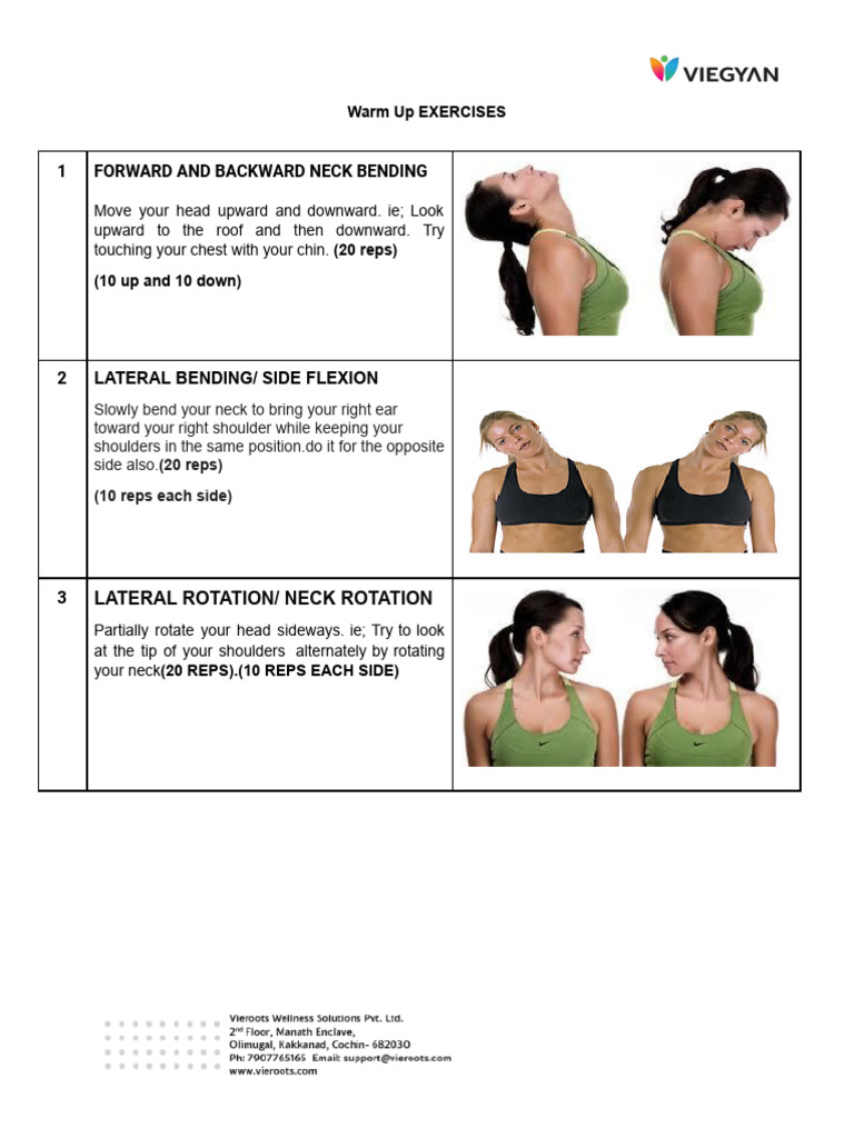 WARM-UP EXERCISE | PDF | Anatomical Terms Of Motion | Limbs (Anatomy)