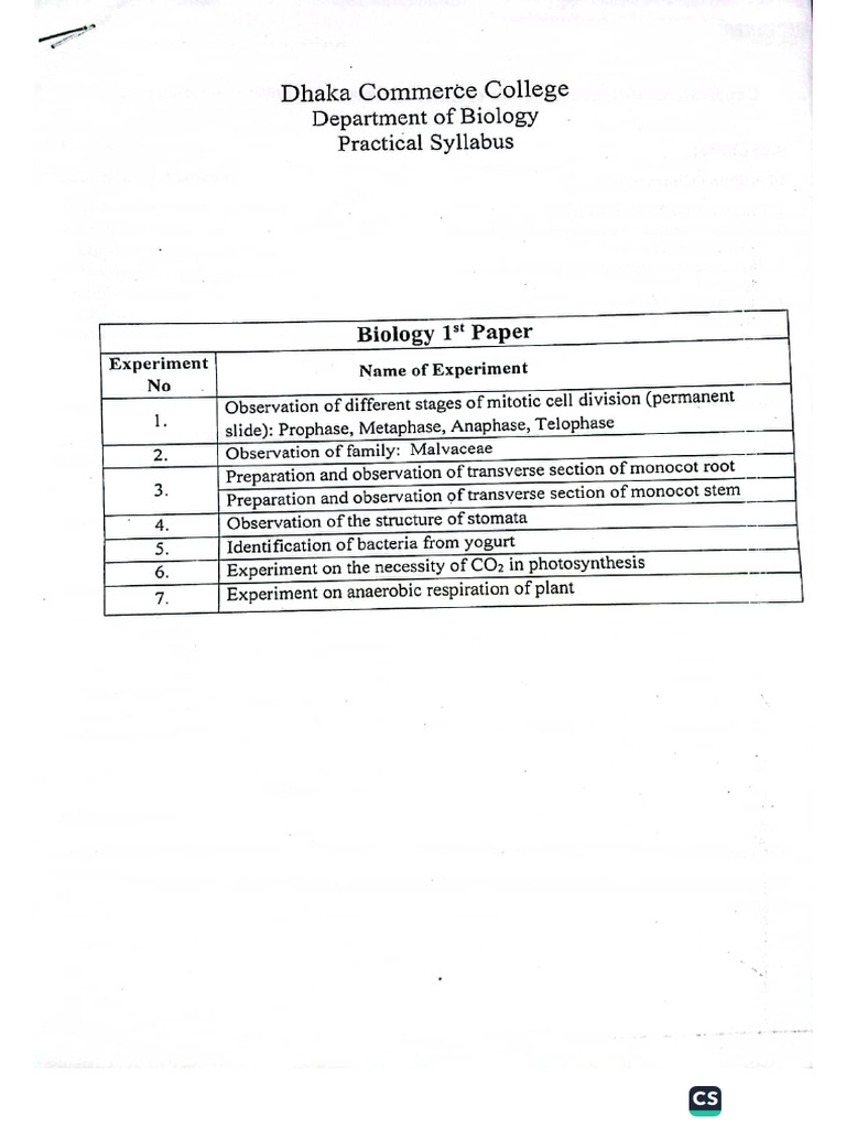 Botany Practical | PDF