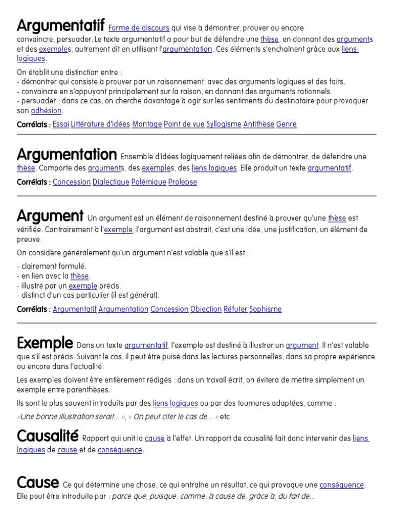 Texte Argumentatif | PDF | Argumentation | Causalité
