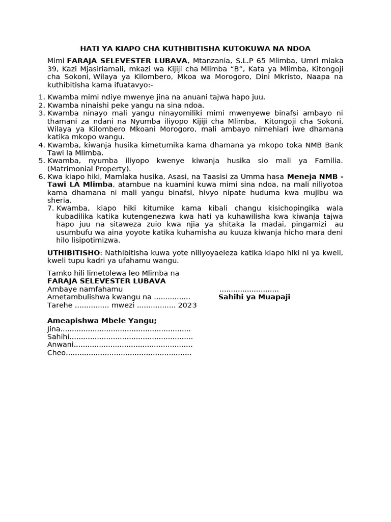 Faraja | PDF