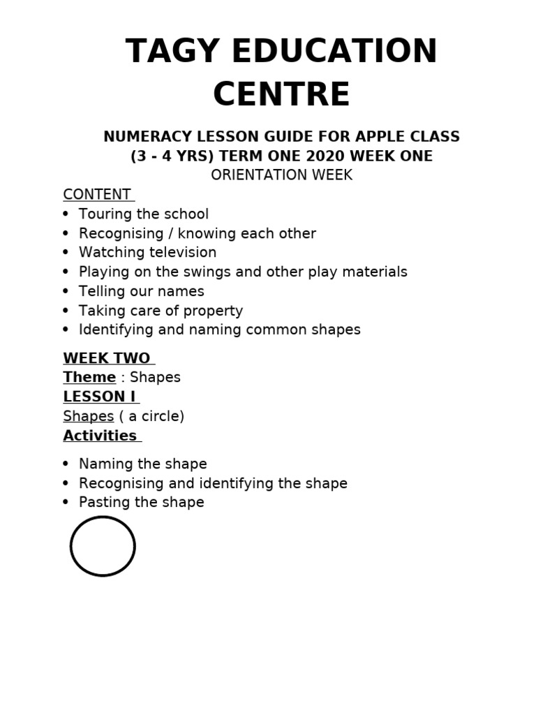 Numeracy Lesson Guide For Apple Class | PDF | Euclidean Geometry ...