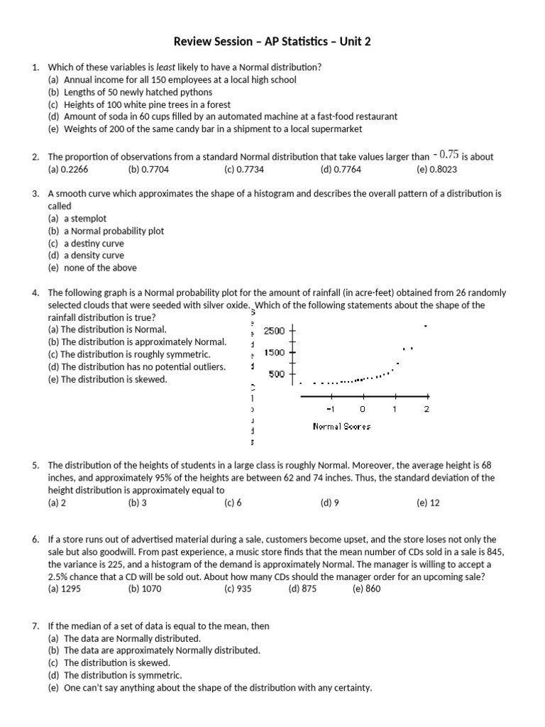 -2_20- practice- z-scores | PDF | Normal Distribution | Probability ...