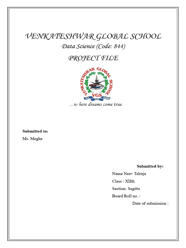 XII DS Project Neev Talreja, Ananya Sharma | PDF