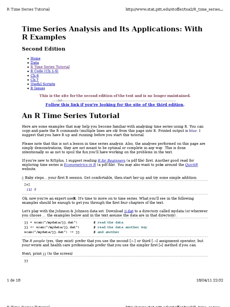 Time Series Analysis and Its Applications: With R Examples: Second ...