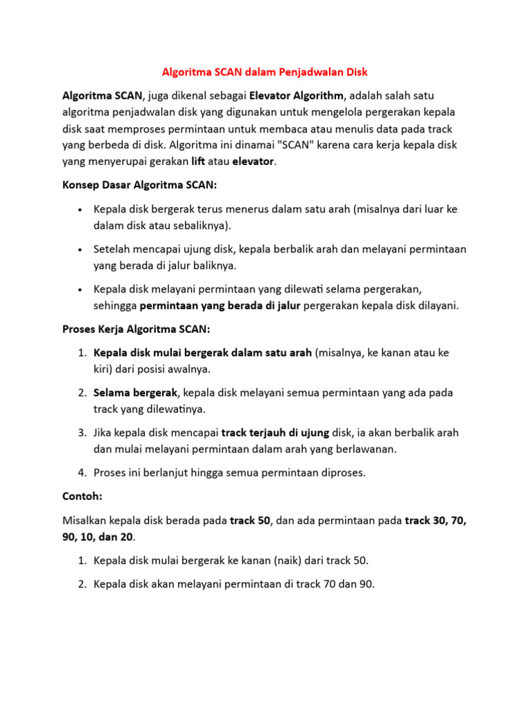 Algoritma SCAN Dalam Penjadwalan Disk | PDF