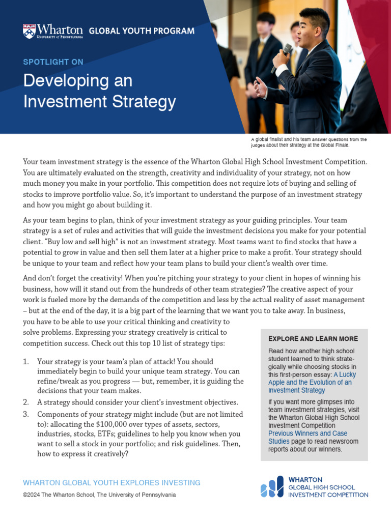 Developing A Strategy | PDF | Investing | Creativity