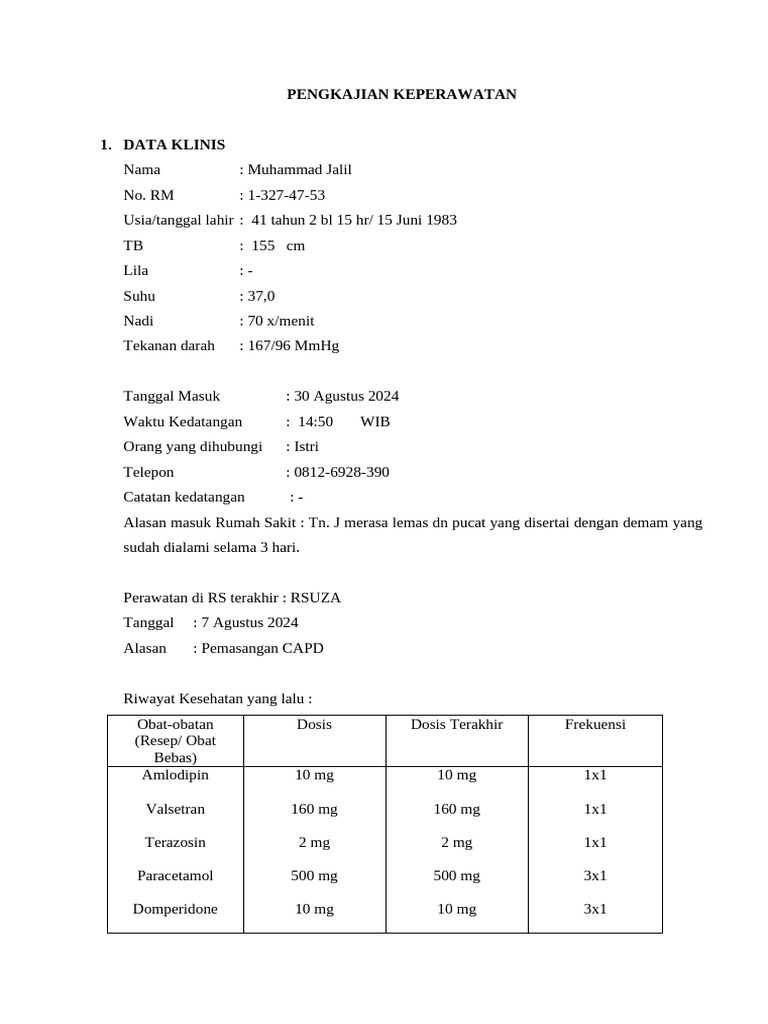Pengkajian Dan Analisa Data | PDF