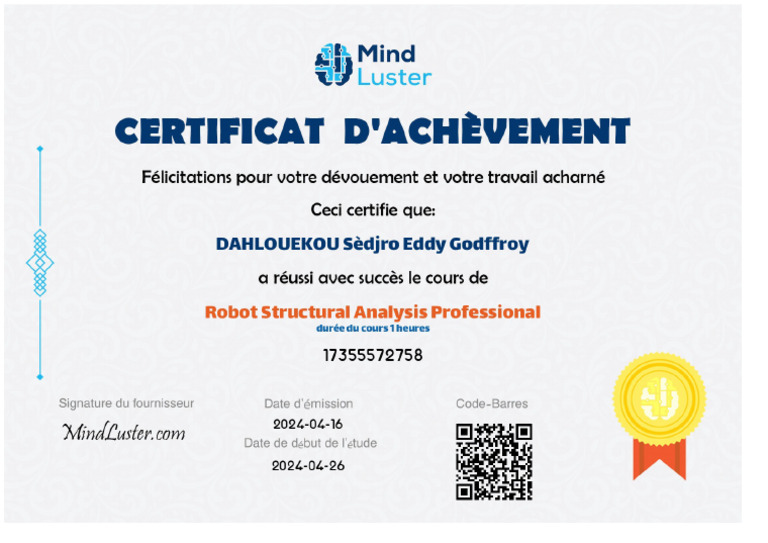 Mindluster Certificate | PDF