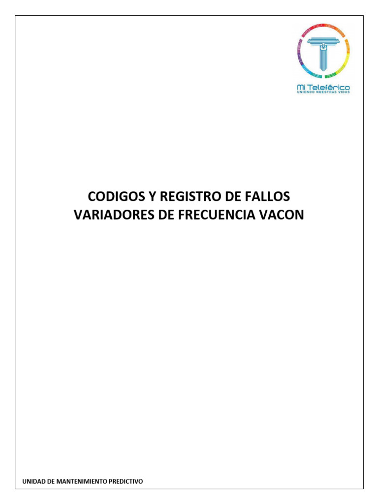 Código y Registro de Fallos VDF - Vacon Lce | PDF | Resistencia Eléctrica y Conductancia ...