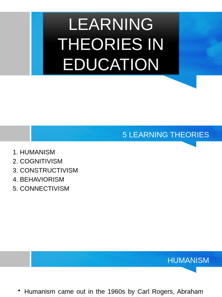 HUMANISM LEARNING THEORY IN EDUCATIONNov. 52022 | PDF | Learning Theory ...