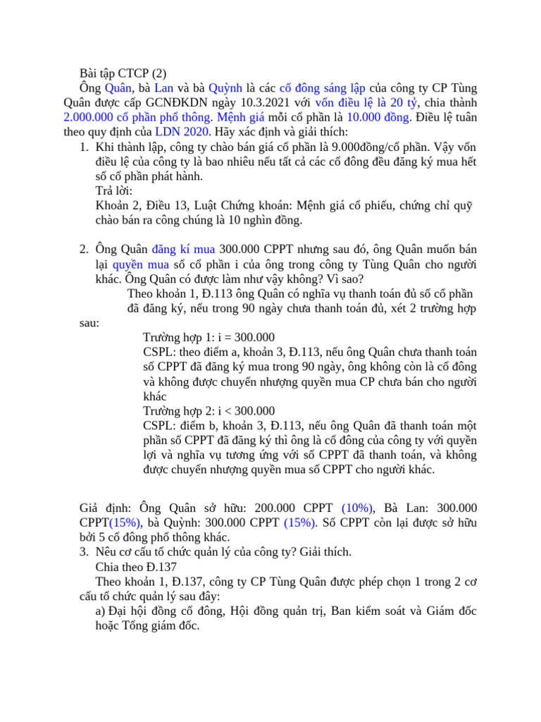 Bai Tap CTCP 2 | PDF