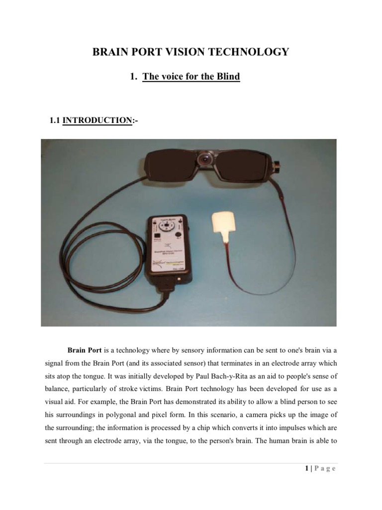 Brain Port Vision Technology | PDF | Senses | Perception