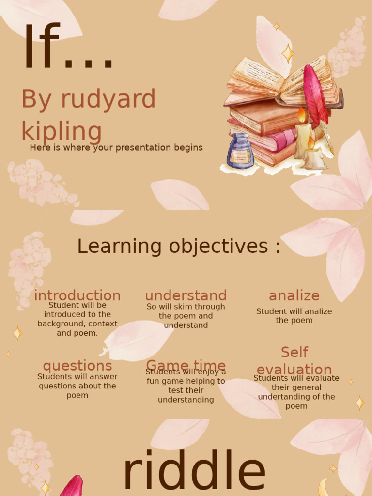 If Rudyard Kipling | PDF | Poetry