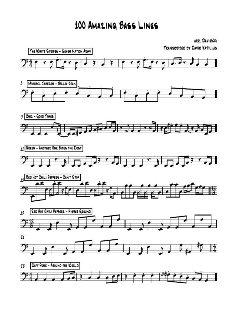 100 Amazing Bass Lines | PDF | Enregistrement de son | Groupes de musique