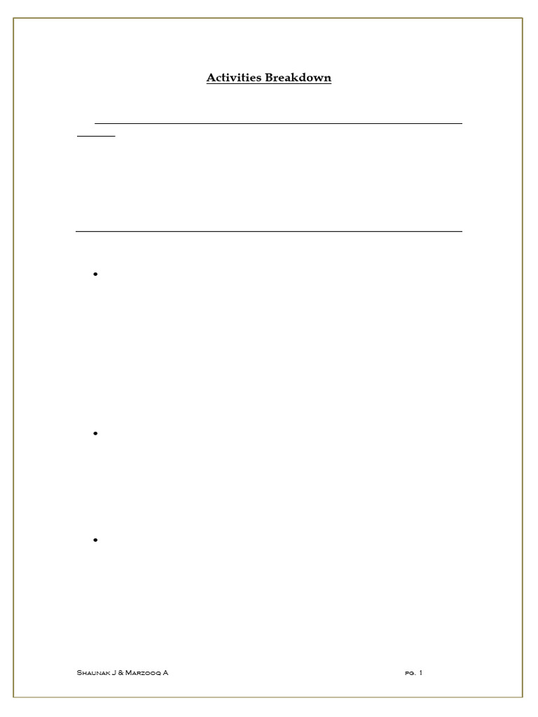 Activities Breakdown | PDF | Foundation (Engineering) | Concrete