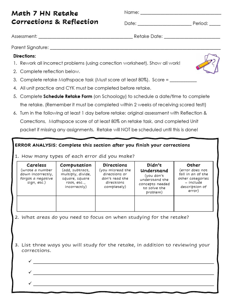 M7H - Retake Corrections & Reflection | PDF