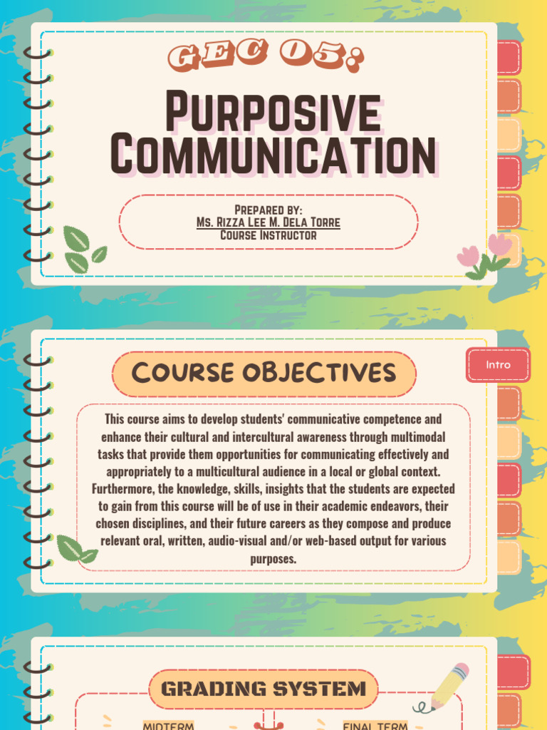 GEC 05 Purposive Communication Lessons 1 2 | PDF | Communication | Cognition
