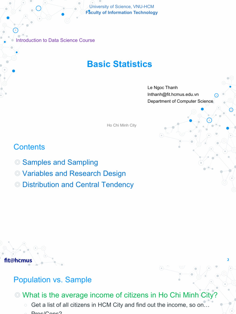 Topic 03 - Basic Statistics | PDF | Sampling (Statistics) | Probability ...