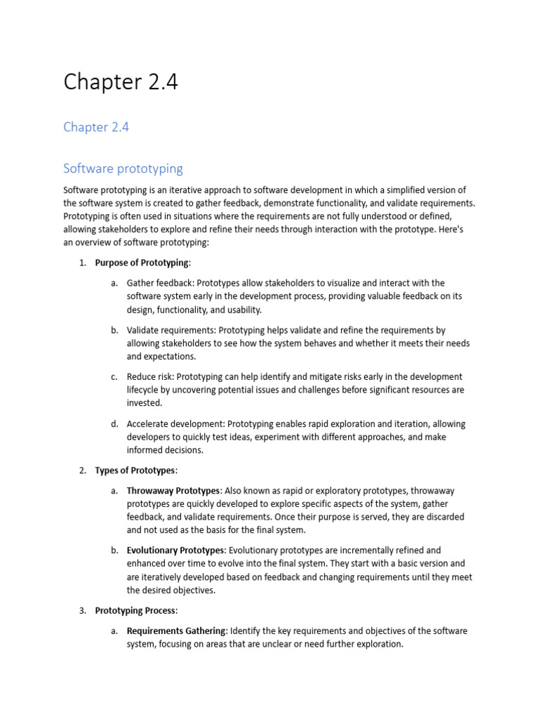 Chapter 2.4 | PDF | Software Prototyping | Prototype